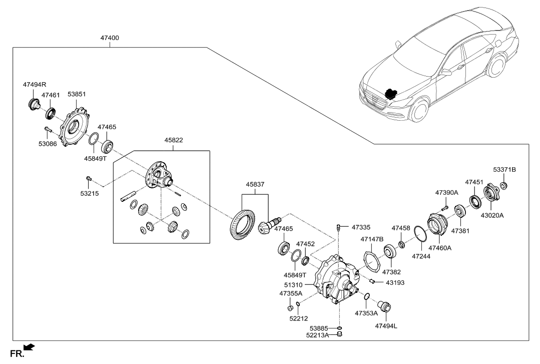 47445-4F000 Genuine Hyundai SPACER