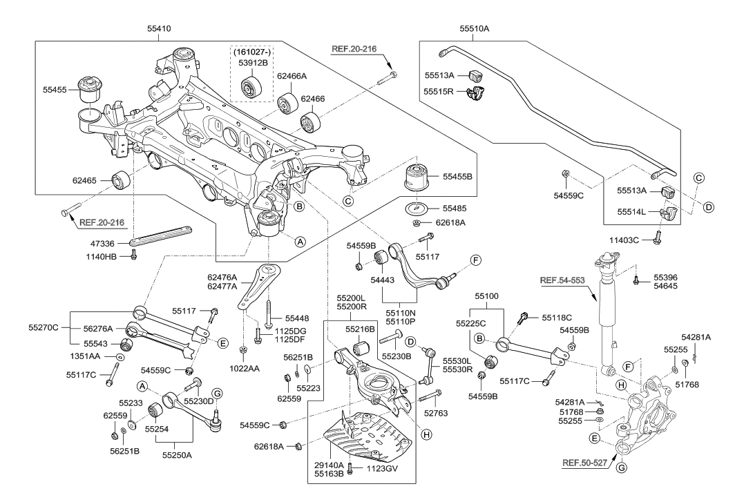 55138-B1100 - Genuine Hyundai BUSH-UPPER ARM