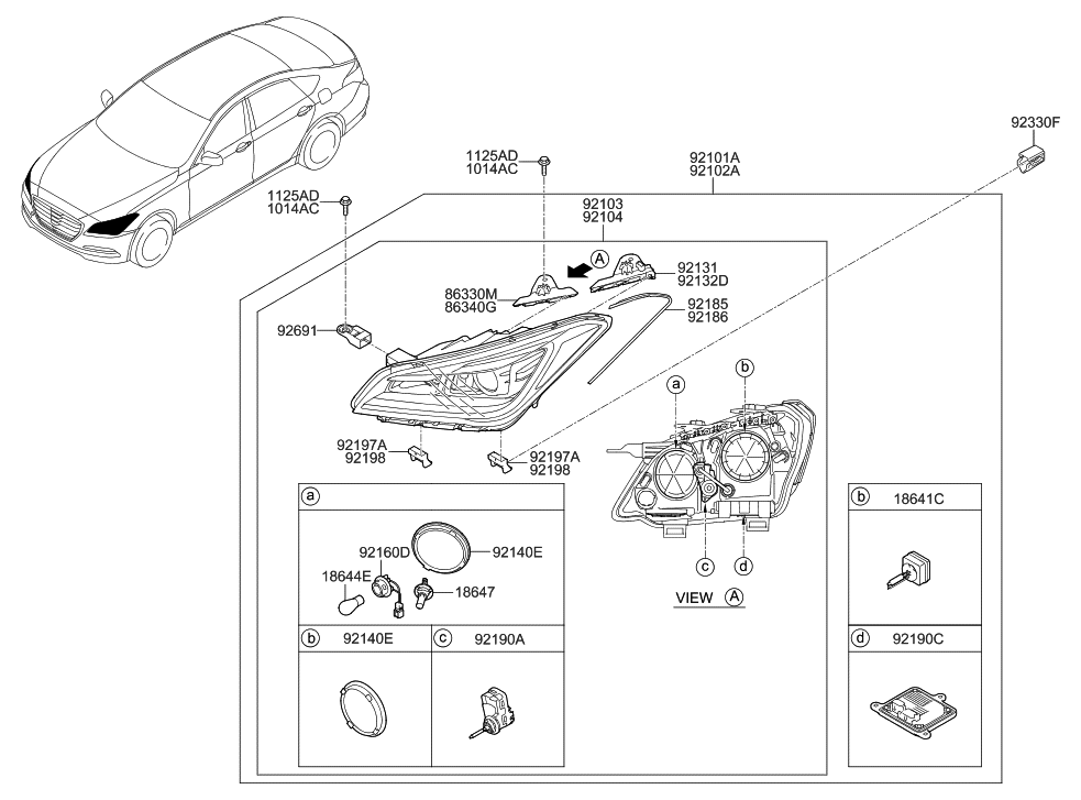 92159-B1100 - Genuine Hyundai HOLDER & WIRING-FRONT TURN SIGNAL