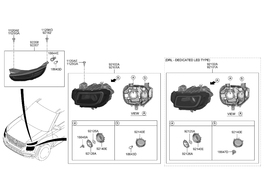 92101-K2160 Genuine Hyundai Headlamp Assembly, Left