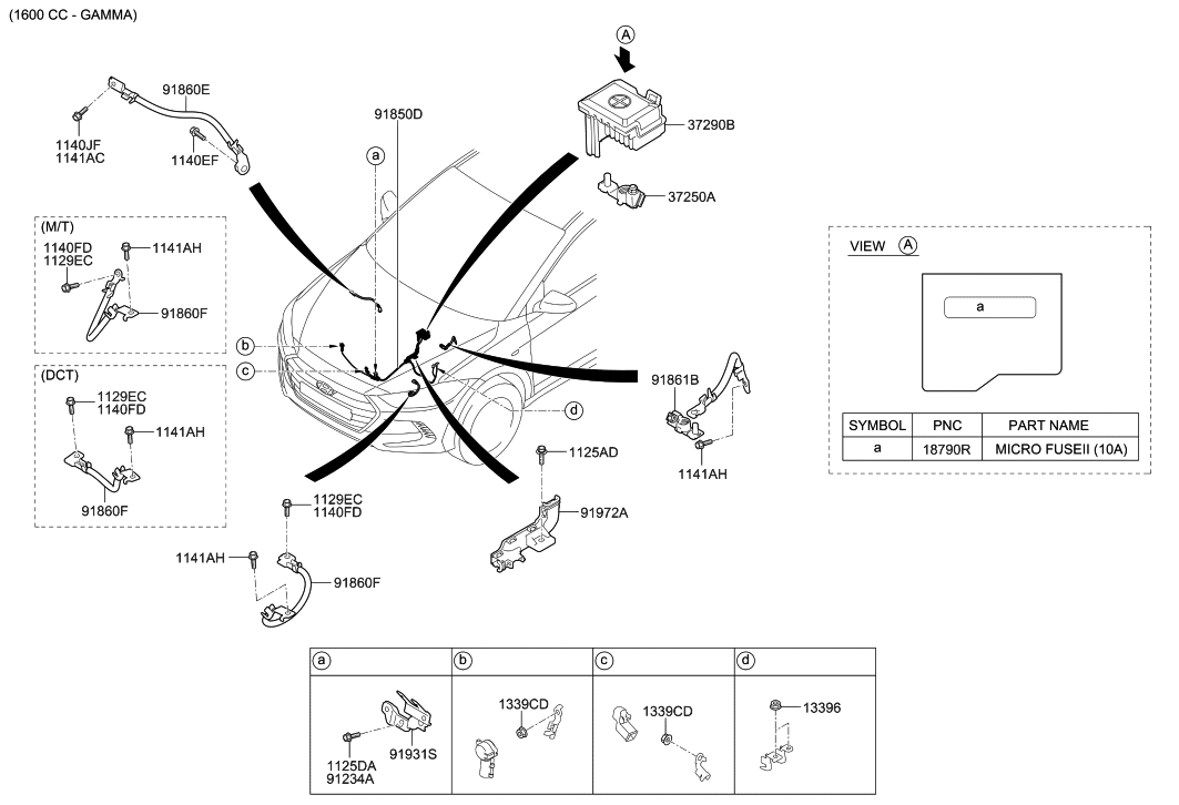 91850-F2060 Genuine Hyundai Wiring Assembly-Battery