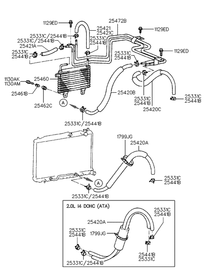 25460-34100 Genuine Hyundai Cooler Assembly-Oil