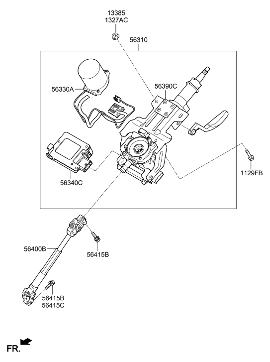 56340-4W200 Genuine Hyundai Controller Assembly-Mdps
