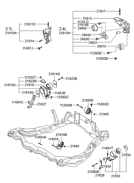 21812-38180 Genuine Hyundai Insulator-Engine Mounting Bracket