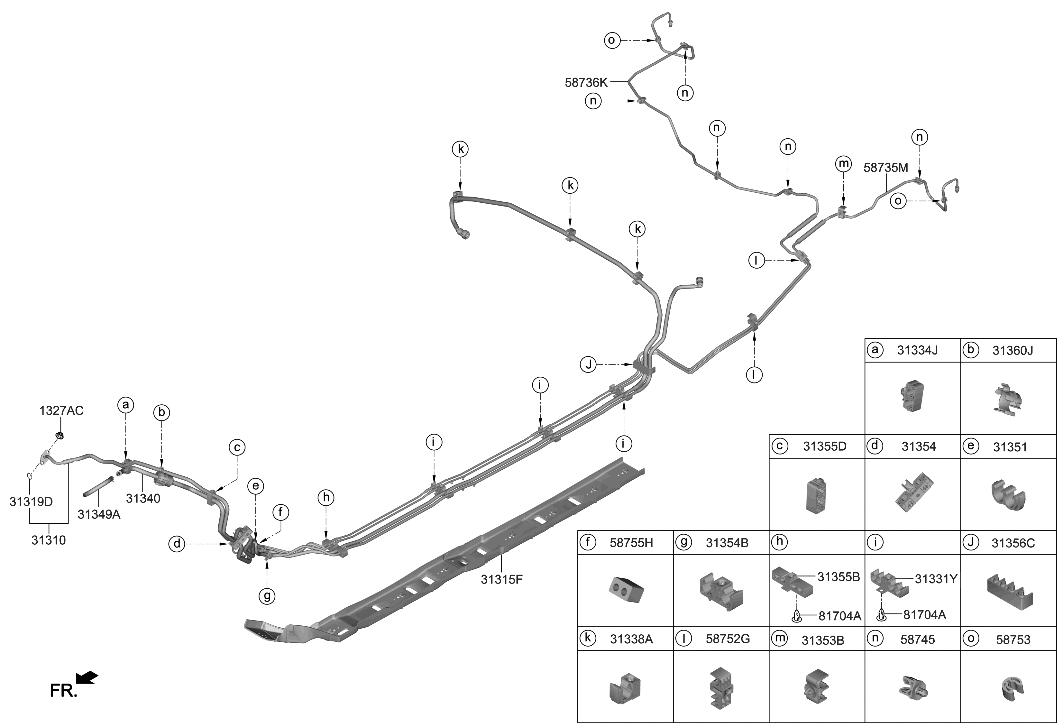58735-J9000 Genuine Hyundai Tube-Connector To Rear,LH