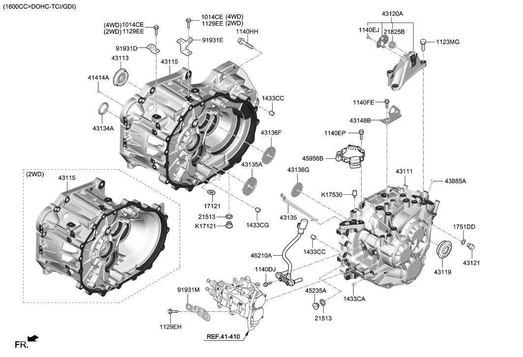43120-2D092 Genuine Hyundai Bracket-Trnasmission Support
