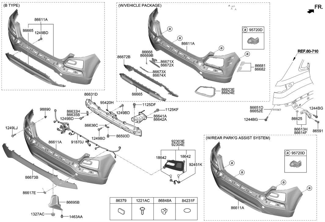 86610-J9001 - Genuine Hyundai COVER-REAR BUMPER