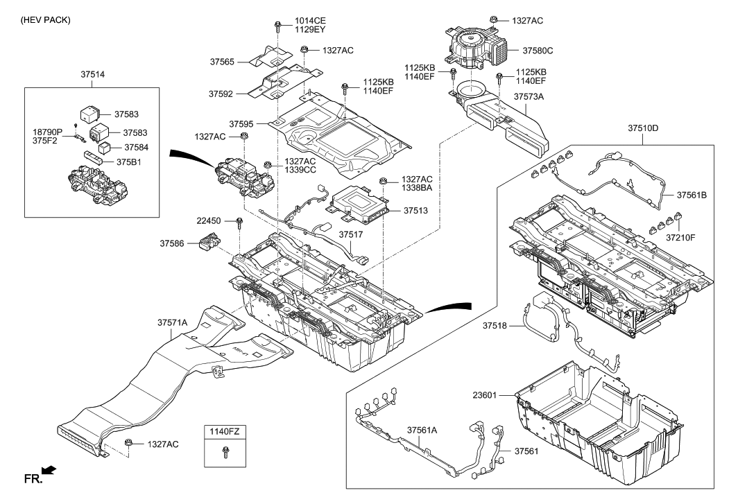 37510-G0000 - Genuine Hyundai CALL TECHLINE-PACK ASSEMBLY-BATTERY