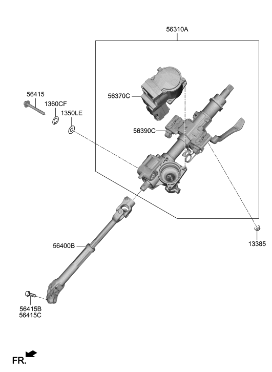 56390-S2000 Genuine Hyundai Column & Housing Assembly