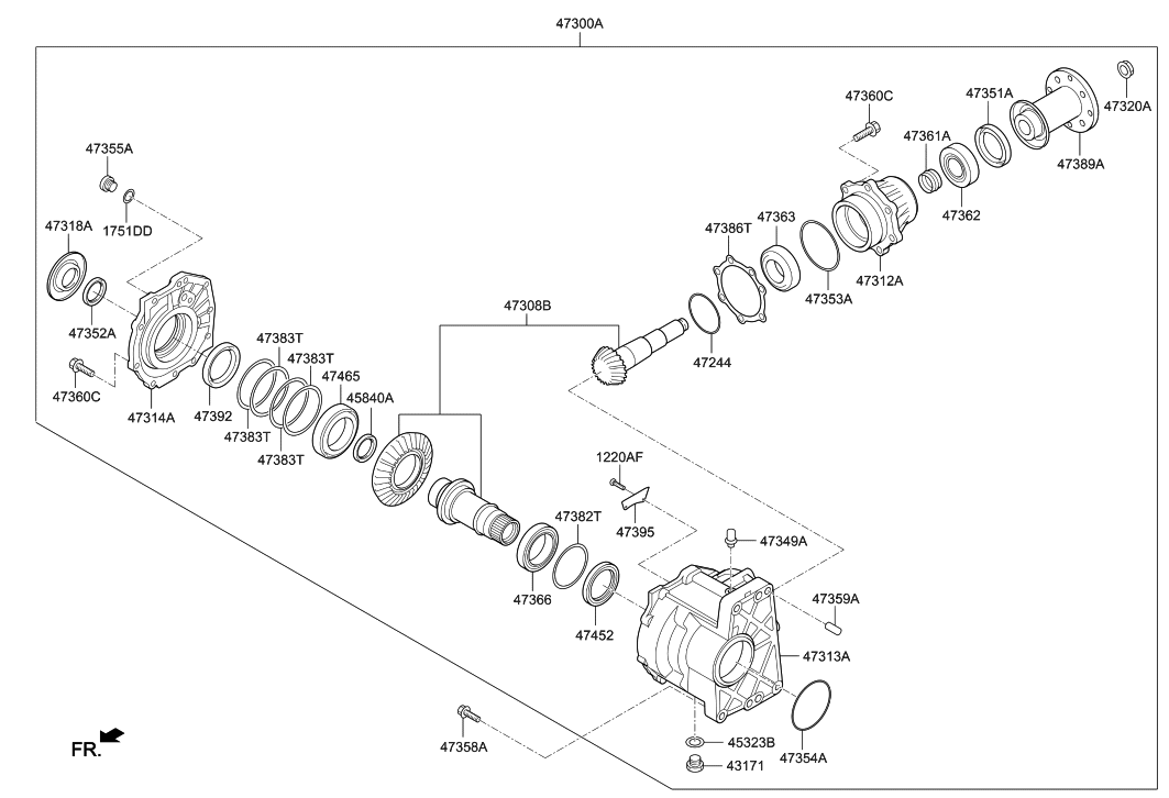 47313-4G100 Genuine Hyundai Housing-Transfer