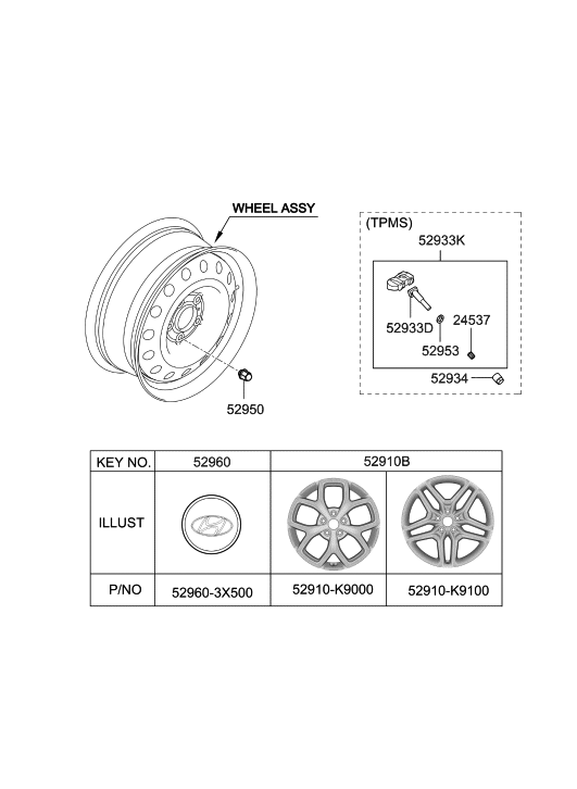 52950-S0000 - Genuine Hyundai NUT-HUB