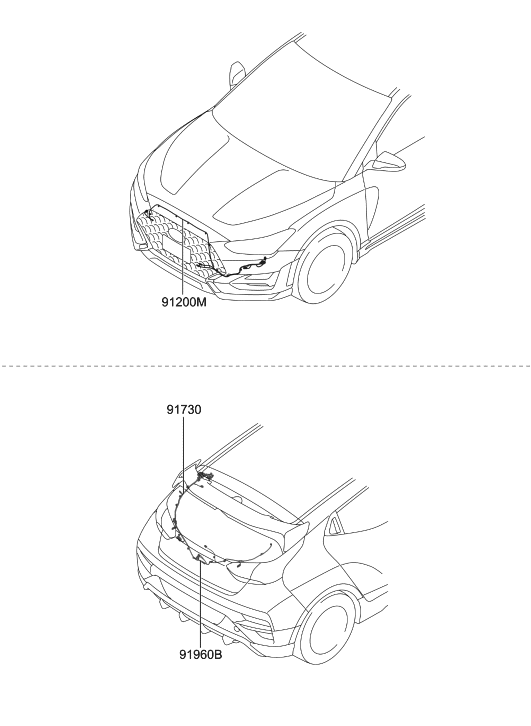 91650-J3020 Genuine Hyundai Wiring Assembly-Tail Gate