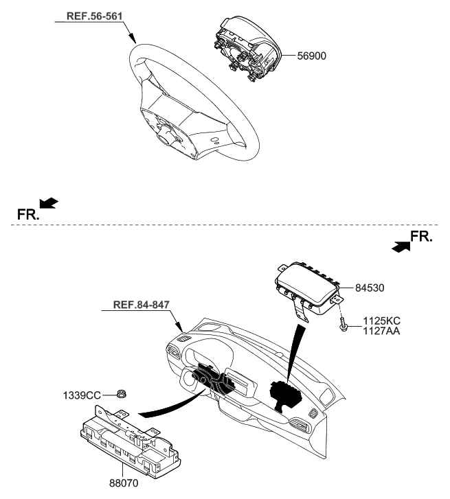 84530-G3600 - Genuine Hyundai AIR BAG ASSEMBLY-PASSENGER