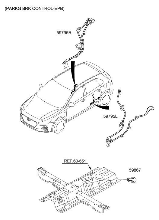 59795-G3000 Genuine Hyundai Wiring-E.P.B Connect Extension,LH