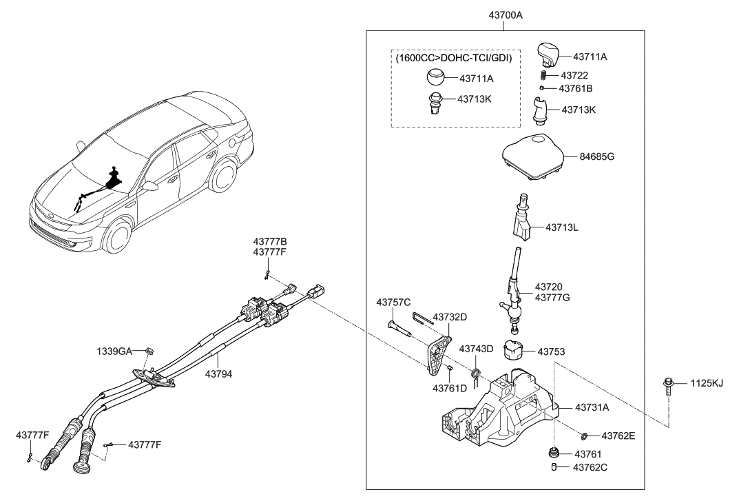 43711-F2300-TRY Genuine Hyundai Knob-GEARSHIFT Lever