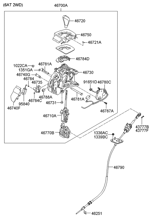 46730-2M400 Genuine Hyundai Bracket Assembly-Shift Lever