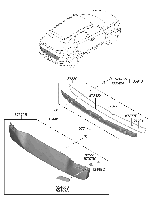 2019 Hyundai Tucson Back Panel Moulding - Hyundai Parts Deal