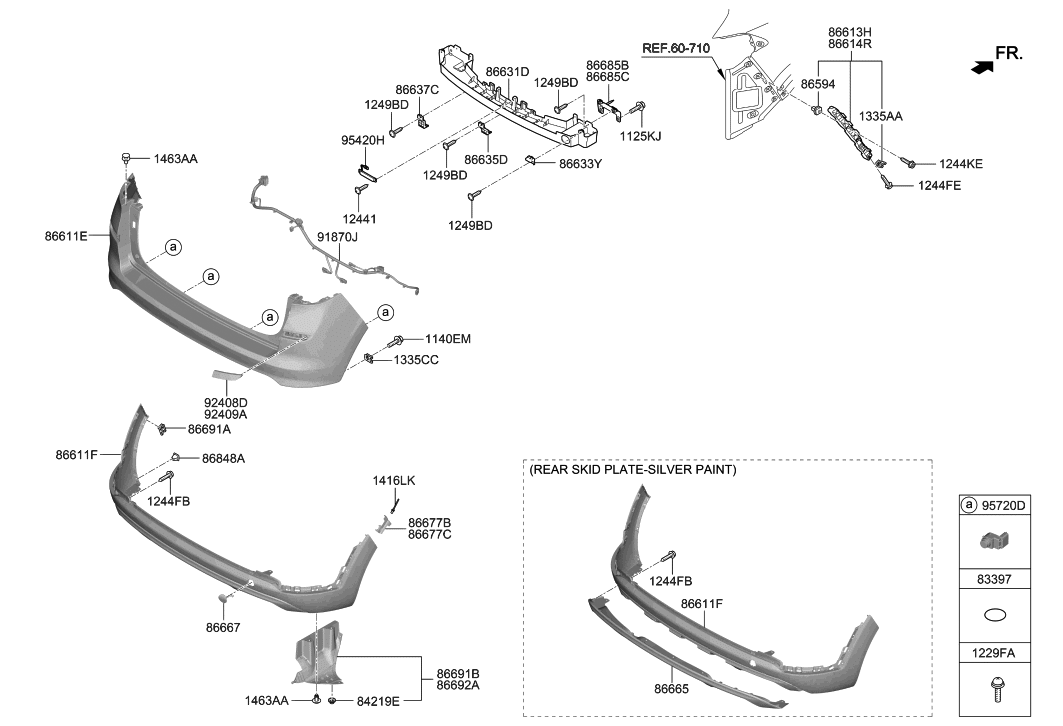 86667-D3500 - Genuine Hyundai CAP-RR HOOK