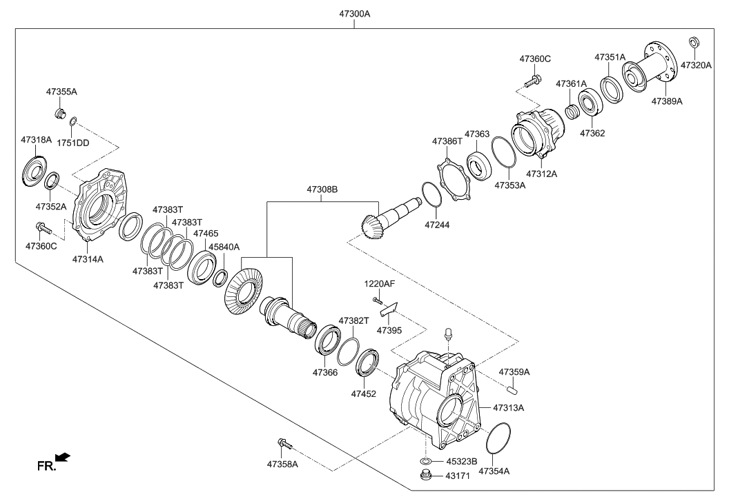 47313-3B850 Genuine Hyundai Housing-Transfer