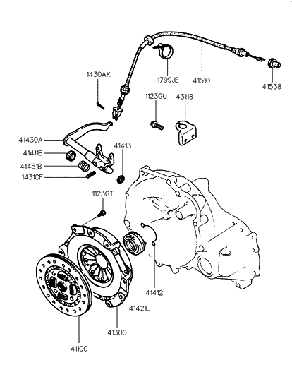 41412-36000 Genuine Hyundai Clip-Return