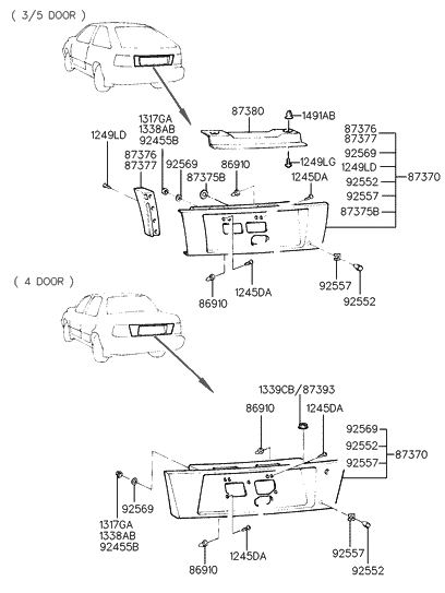 87370-24300 Genuine Hyundai Moulding-Back Panel
