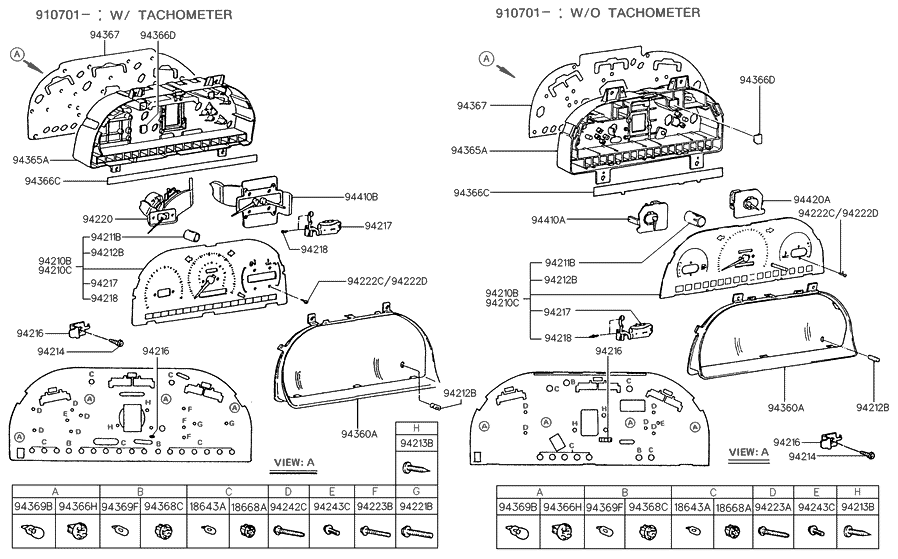 94210-24043-D Genuine Hyundai SPEEDOMETER Assembly(Mph)