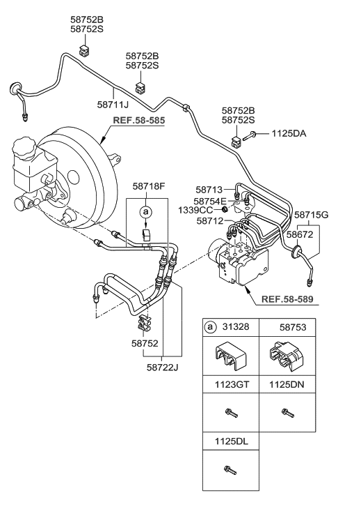 58715-3J000 Genuine Hyundai Tube-Hydraulic Module To Front LH