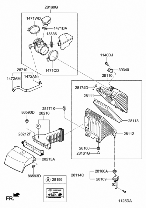 28113-2W100 Genuine Hyundai Air Cleaner Filter