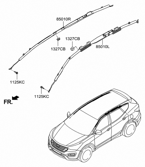 85020-B8000 Genuine Hyundai Curtain Air Bag Module,RH