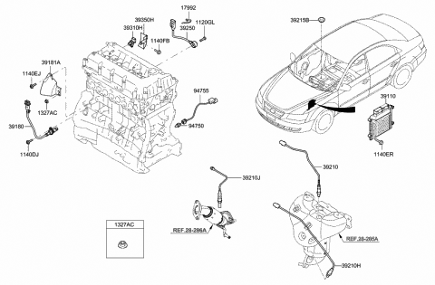 39250-2G100 Genuine Hyundai Sensor Assembly-Knock