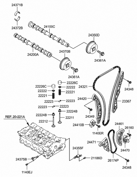 24471-25050 Genuine Hyundai Guide-Oil Pump