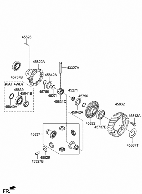 45822-3B650 Genuine Hyundai Cup-Differential Case