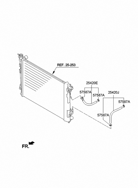 25425-2S500 Genuine Hyundai Hose Assembly-Oil Cooling