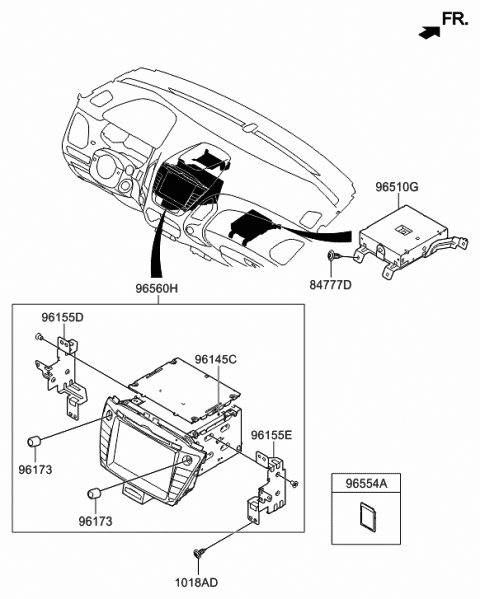 96560-2S702-TJNFL Genuine Hyundai Reman Head Unit Assembly AVN