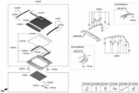 81600-G9000-RJS Genuine Hyundai Wide Sunroof Assembly