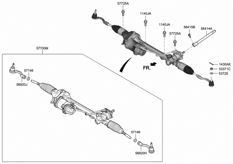 56820-J5000 Genuine Hyundai End Assembly-Tie Rod,LH