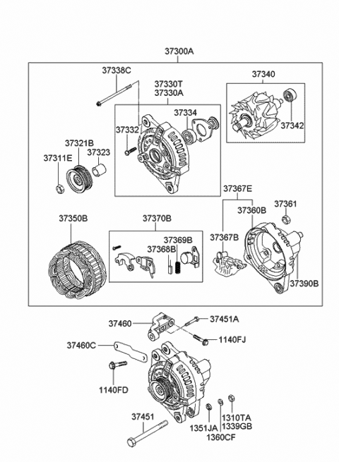 37321-39000 Genuine Hyundai Pulley-Generator