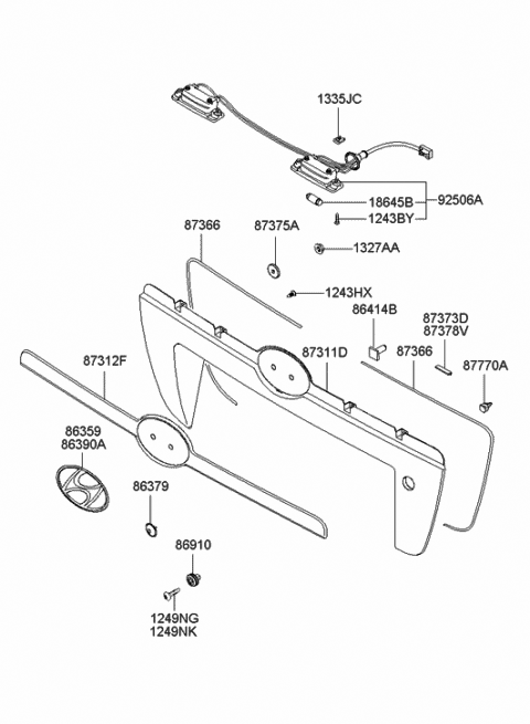 86390-4A000 Genuine Hyundai Symbol Mark Emblem