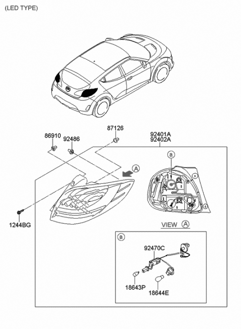 Rear Combination Lamp - 2012 Hyundai Veloster