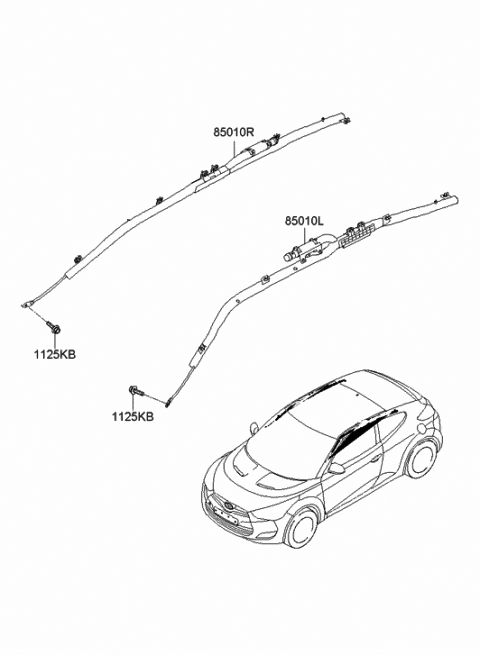 85020-2V000 Genuine Hyundai Curtain Air Bag Module,RH