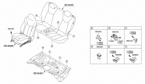 89752-2V000 Genuine Hyundai Hinge Assembly-Rear Seat Back Side