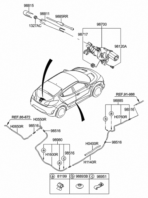 Rear Wiper & Washer - 2016 Hyundai Veloster