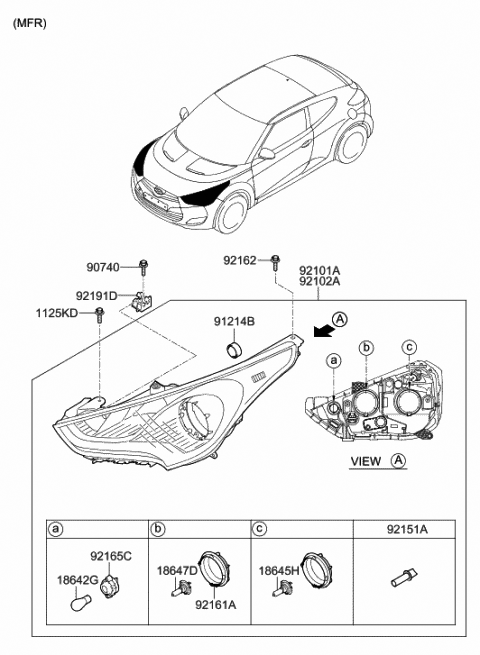 Head Lamp - 2016 Hyundai Veloster