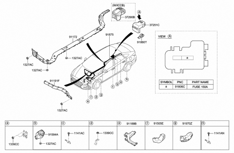 91860-2F020 Genuine Hyundai Positive Battery Terminal