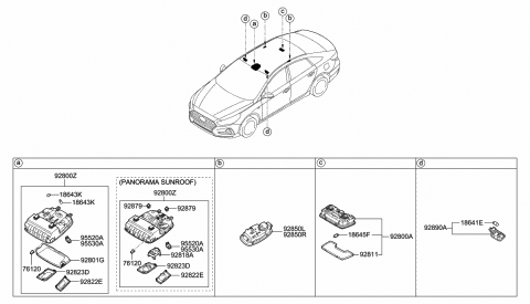 92800-D3000-TRY Genuine Hyundai Overhead Console Lamp Assembly