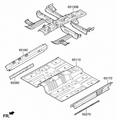 65110-E6700 Genuine Hyundai Panel Assembly-Center Floor