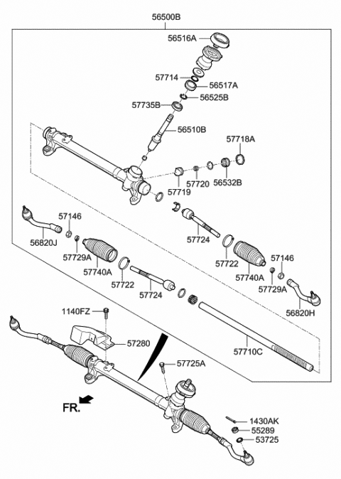 57724-C1100 Genuine Hyundai Joint Assembly-Inner Ball