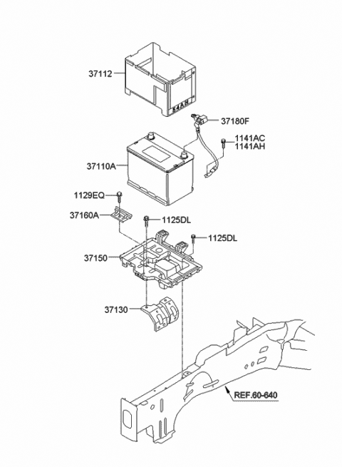37110-3Q700 Genuine Hyundai Battery Assembly