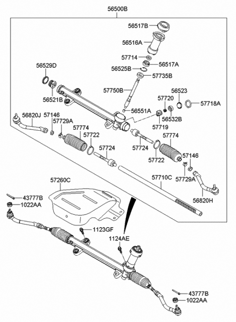 Power Steering Gear Box - 2013 Hyundai Sonata