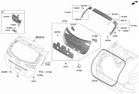81732-1K000 Genuine Hyundai Hanger Assembly-Luggage Net